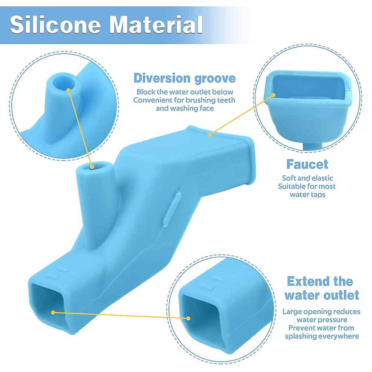 6Pcs Silicone Faucet Extender for Kids,Faucet Connector Kitchen Water Tap Extension,Portable Kitchen Sink Faucet Attachment,Baby Bath Tub Faucet Cover Bathroom Accessories