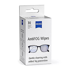 ZEISS Anti-Fog Lens Wipes, Pre-Moistened, Individually Wrapped Defogger Wipes for Coated Lenses, Binoculars, Scopes, Cameras, and Glasses, 30 Count