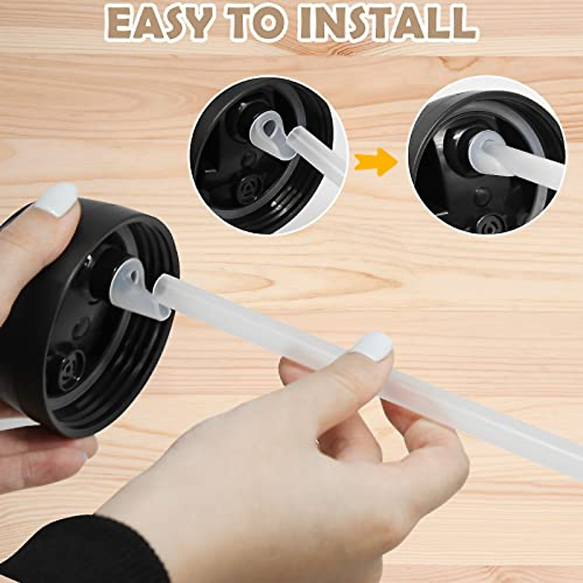 6Pcs Straw Replacement for Owala Water Bottle,Reusable Plastic Straws Clear Drinking Straws with Cleaning Brush,Straws for tumblers Long Compatible with 14 oz/ 24oz/ 25oz/32oz/40oz,Bottle Accessories