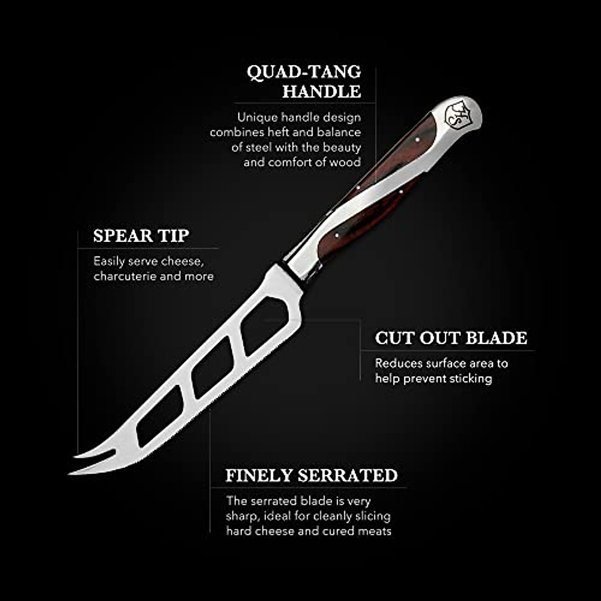 Hammer Stahl 5-inch Cheese and Tomato Knife | Cheese Knife That Cuts All Cheese Types | Soft Cheese, Hard Cheese | Durable Pakkawood Handle | Perfect for Cutting, Slicing, and Serving | Fruit Knife