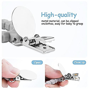 Ainiv Silicone Baby Teether Links, 2 Strings Baby Teething Toys with Pacifier Clip, Cutie Baby Teether Rings, Food Grade Silicone Attachable Teether Chew for Newborn Infant Baby Gift, Color-1