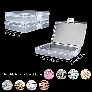 GBACHOOSE 24PCS Rectangular Small Plastic Boxes with Hinged Lids, Plastic Boxes for Storage Small Plastic Boxes with Lids for Beads, Pins, Small Items, Jewelry(4.9×3.3×0.9 Inch)