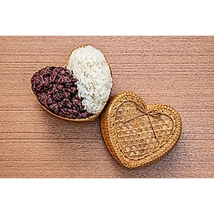 WD- Thai Kra-tip Sticky Rice Heart shape Bamboo Basket Handmade Steamers Cookware-4 inch for Home,restaurant or Cookware -collecting things.