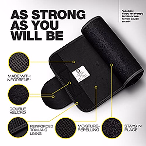 ActiveGear Waist Trimmer Belt for Stomach and Back Lumbar Support, Medium: 8" x 42" - Yellow