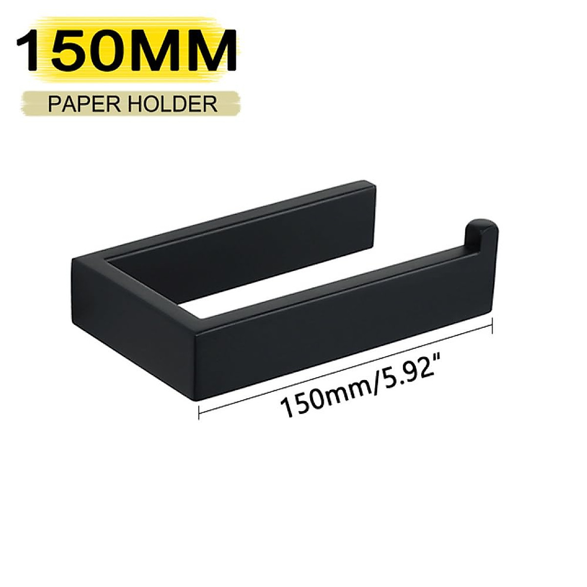 Bathroom Hardware Set Matt Black Wall Mounted Toilet Roll Paper Holder Robe Hook Hanger Towel Rail Bar Rack Ring Accessories,Paper Holder