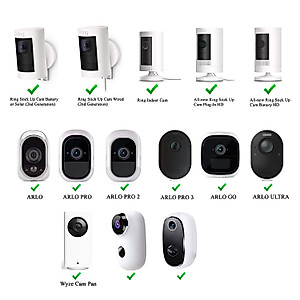 Metal 360 Degree Adjustable Security Weatherproof Indoor Outdoor Wall Mount Compatible with Ring Stick Up Wyze Cam Pan Arlo Camera and More - Black (2 Pack)