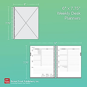 Happy Hues 2022 6 x 7.75 Inch Weekly Desk Planner by Plato, Fashion Designer Stationery