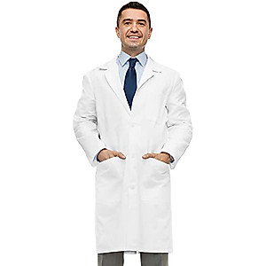 NY Threads Professional Lab Coat for Men, Full Sleeve Poly Cotton Long Medical Coat