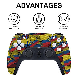 Ecuador Flag Compatible with PS5 Console and Controller Sticker Skin, Durable, Scratch-Resistant, and Bubble-Free (Digital Version)