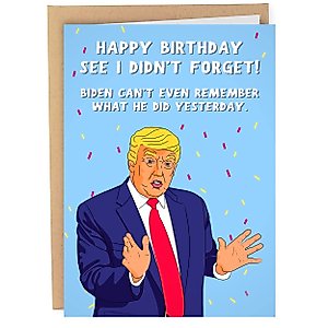 Sleazy Greetings Funny Donald Trump Card | Birthday Card For 30th 40th 50th | Making Fun Of Joe Biden Card