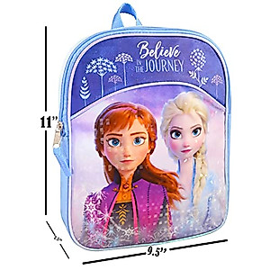 Frozen Backpack for Girls Bundle ~ Premium 11" Frozen Mini School Bag for Toddlers with Over 400 Stickers (Frozen School Supplies)