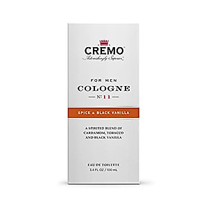Cremo Spice & Black Vanilla Cologne Spray, An Explosion of Vibrant Spices, Tobacco and Black Vanilla, 3.4 Fl Oz