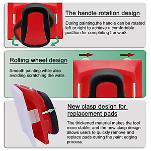 DIQQHI Paint Edger Trimmer with 2 Replacement Pads | Paint & Trim Tool for Walls, Ceilings, Corners, and Edges