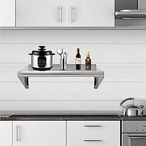 STEELBUS 12''x24'' - 2PACKS Wall Mounted Stainless Steel Shelf NSF Commercial Metal Wall Mount Floating Shelving for Kitchen, Restaurant, Food Truck,Garage,Home&Hotel