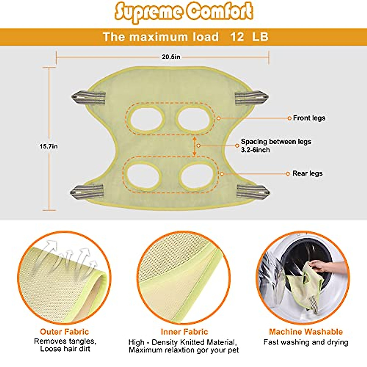 PESTON Pet Grooming Hammock for Dogs & Cat, Dog Grooming Harness, Nail Clippers, Nail Trimmers, Scissors with Dog Sling for Nail Clipping Grooming Trimming