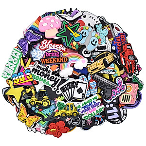 Pabucle Lot of 25,40,80,100,120,200PCS Random PVC Different Shoe Charms for Clog Shoes Decoration Charms (25)