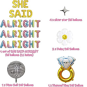 She Said Alright Alright Alright Balloon Banner Dazed and Engaged Banner for Dazed and Engaged Bachelorette Party 60s 70s Retro Bachelorette Tie Dye Bachelorette Party Decorations