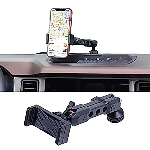 RERPRO Dash Phone Mount Holder for 2021 2022 2023 New Ford Bronco 2/4 Door Interior Accessories Dashboard Cell Phone Stand 360° Adjustable Smartphone Bracket Black