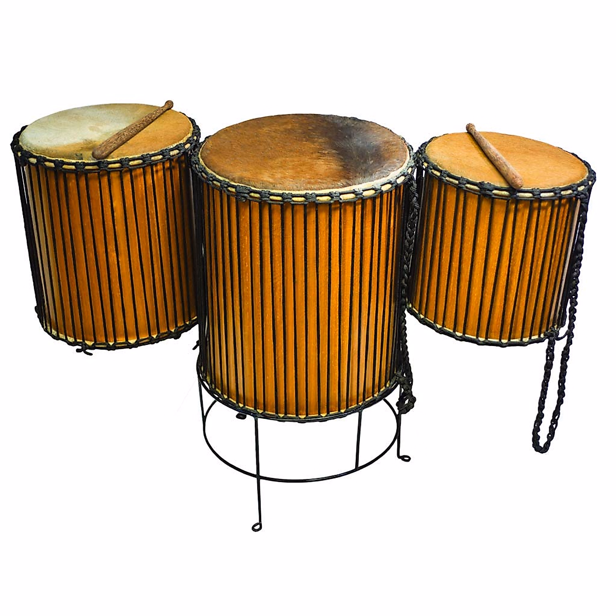 Doundoun Drum made of Mahogany finish a set, 16"x14", 20"x16", 24"x18" (Set)