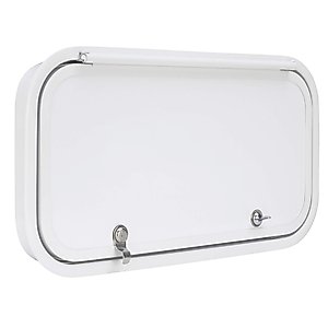 RecPro RV Baggage Door 24" Wide x 12" High with Rounded Corners for RVs| Compartment Storage Doors with Top Hinge for Campers | Trailer Compartment Doors | Made in America