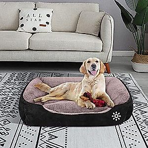 PUPPBUDD Dog Beds for Medium Dogs, Rectangle Washable Dog Bed Comfortable and Breathable Pet Sofa Warming Orthopedic Dog Bed for Medium Dogs
