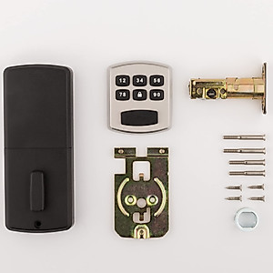 Kwikset 99050-003 Model 905 Value Lock Keyless Entry Electronic Keypad Deadbolt Door Lock for Garage or Side Door, Satin Nickel