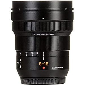 Panasonic LUMIX Professional 8-18mm Camera Lens, G LEICA DG VARIO-ELMARIT, F2.8-4.0 ASPH, Mirrorless Micro Four Thirds, H-E08018 (Black)