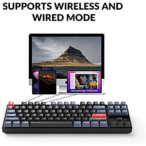 Keychron K8 Pro QMK/VIA Wireless Mechanical Keyboard, Hot-Swappable TKL Custom Programmable Macro Wired Keyboard with Gateron G Pro Brown Switch, RGB Backlit, PBT Keycaps for Mac Windows Linux