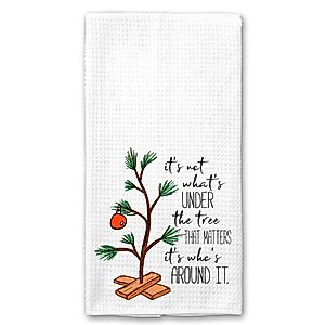 It's Not What's Under the Tree Kitchen Towel Holiday Home Decor Microfiber