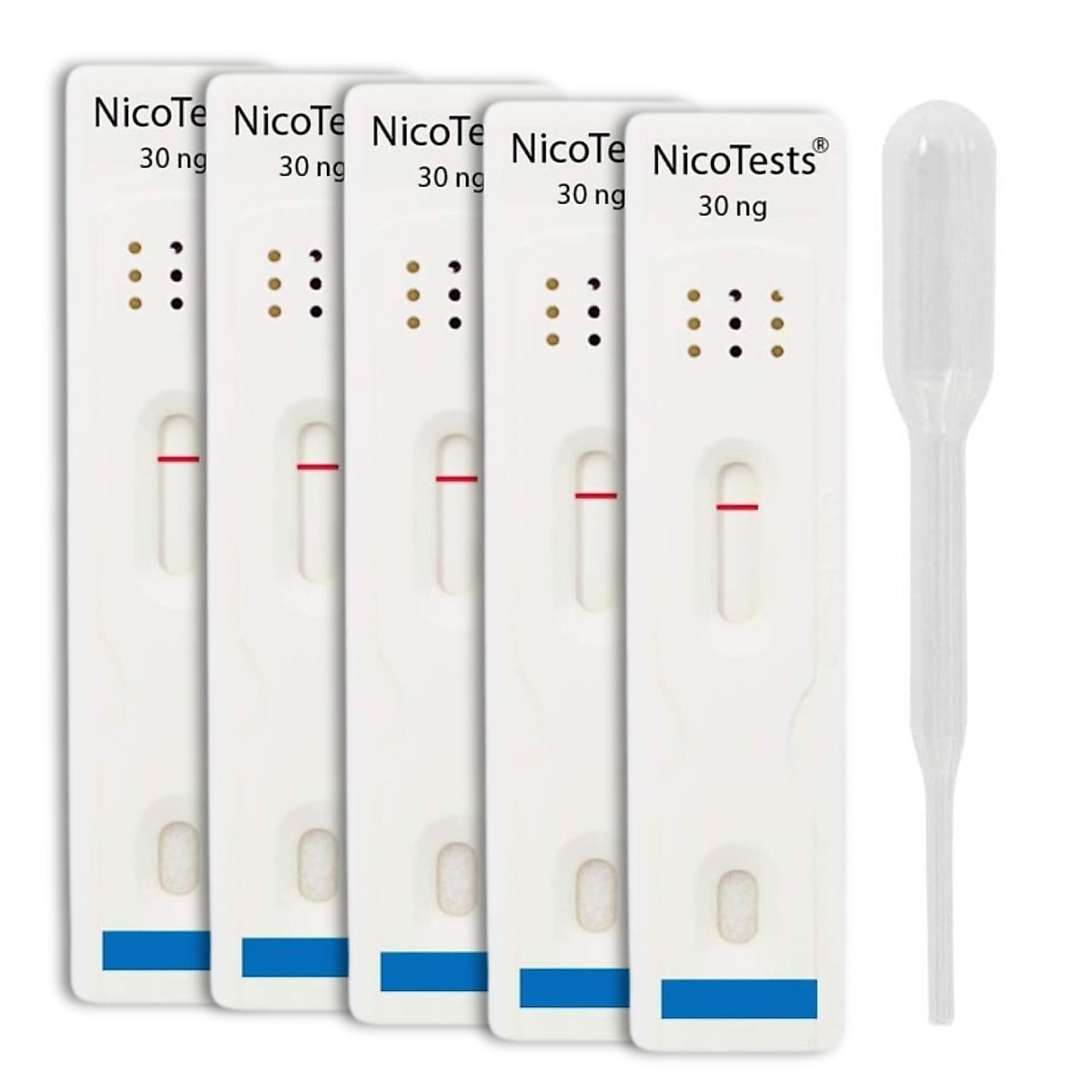 Saliva Nicotine Smoking 30 ng Test 5-Pack by NicoTests®