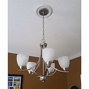 Kira Home Weston 5" Glass Shades, Alabaster Replacement Glass, 1-5/8" Fitter Opening for Threaded Medium Base Socket, 5" x 5", 3-Pack