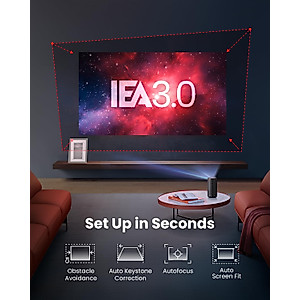 Anker NEBULA Capsule, Smart Wi-Fi Mini Projector, 100 ANSI Lumen Portable Projector, 360° Speaker, Movie Projector, 100 Inch Picture, 4Hr Video Playtime for Inside and Outside, Watch Anywhere