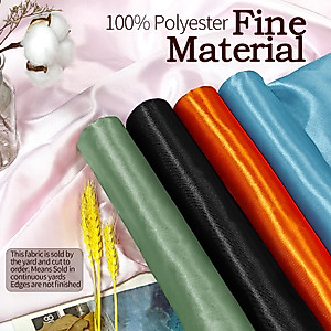 Horbaunal Black Satin Fabric, 60" Wide, 2 Yards, Soft Charmeuse Satin Fabric for DIY Crafts Decorations Costume