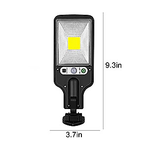 Outdoor Solar Powered Street Lights - Dusk to Da-wn IP65 Waterproof Outdoor Solar Powered Street Lights with 3 Intelligent Lighting Modes & Motion Sensor for Garden Yard Parking Lot Drive-Way (C)