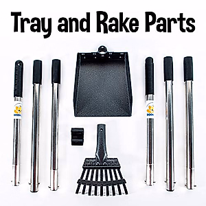 Bodhi Dog Metal Long Handle Tray and Rake Pooper Scooper | Perfect for Small, Medium, Large, XL Pets - Great for Grass, Street and Gravel