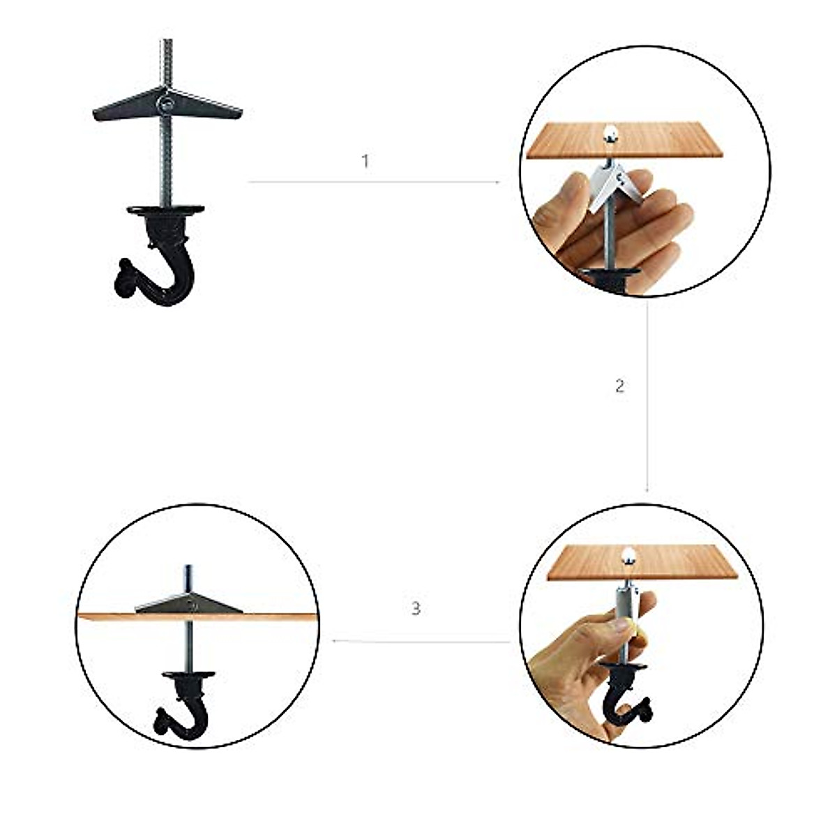 4 Set Swag Ceiling Hooks Heavy Duty Swag Hook with Hardware for Hanging Plants Ceiling Installation Cavity Wall Fixing