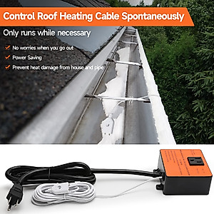 briidea Automatic Roof De-Icing Heat Cable Control with Large Capacity 1800W, LED Indicator, for Controlling Roof Heater On & Off