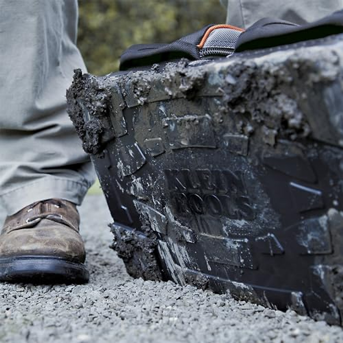 Klein Tools 55431 Tool Bag with Molded Bottom, Padded Shoulder Strap and Lighted Tool Storage with 31 Pockets