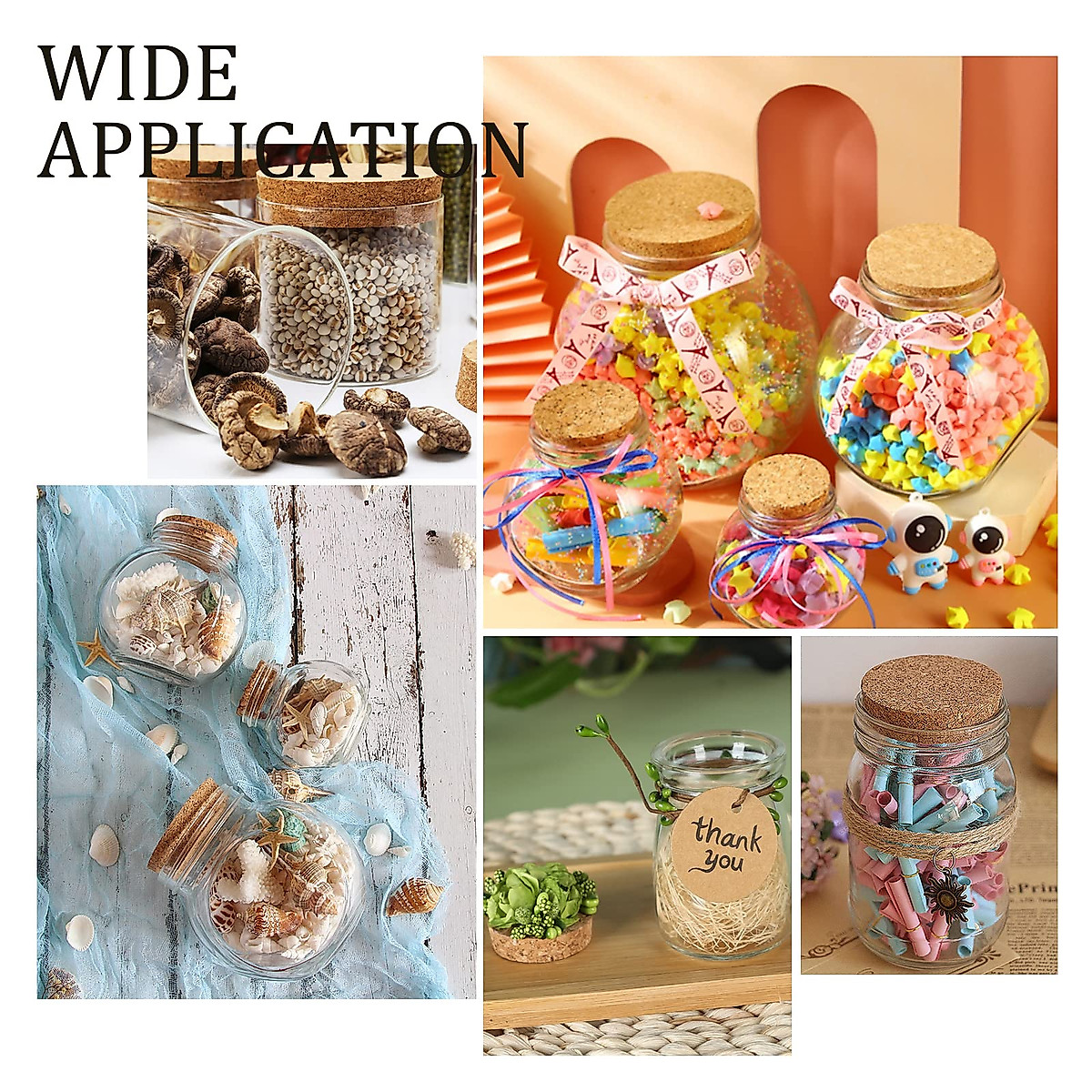 BENECREAT 6Pcs Cork Bottle Stoppers, Tapered BurlyWood Wooden Wine Bottle Cork Stoppers for Wine Beer Bottle Crafts, 2.5inch in Diameter