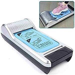 Miumaeov Shoe Film Machine 22.83x9.45x5.91 Automatic Shoe Cover Dispenser Portable Disposable Overshoe Dispenser with 1 Roll of 600 Pieces of Film For Home, Office, Company and Carpet Floors