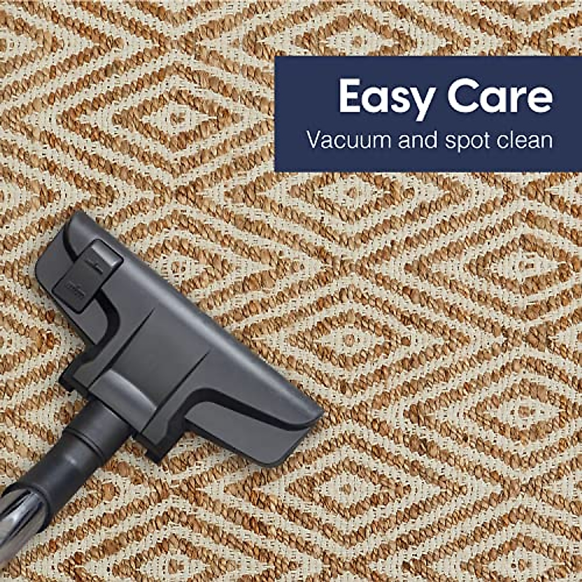 Pebble & Crane - Durham Rug - Woven Throw Rug - Jute and Cotton - Area Rug for Kitchen, Living Room, Bedroom, and More - Solid Trim - 5’ x 8’ - Natural and Beige