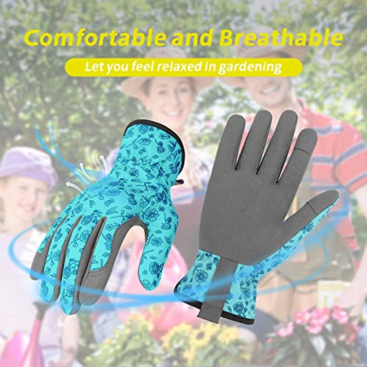 Long Gardening Gloves for Women Thorn Proof, Comfortable Soft Leather Garden Gloves for Gardening, Cleaning, Digging