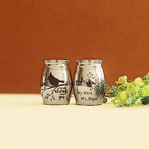 Small Urns for Human Ashes - Set of 2, Stainless Steel Mini Urn Set, Cremation Urn, Ashes Urn Ashes Holder, Small Keepsake urns for Family & Loved Ones, Silver