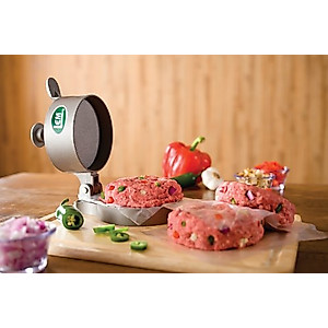 LEM Non-Stick Adjustable Burger Press,Silver