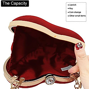 Lytosmoo Women Heart Shaped Handbag Wedding Party Evening Bag Mini Clutch Chain Purse Cocktail Prom Evening Tote