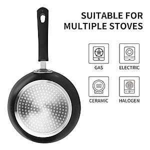 RATWIA Frying Pan 3-Piece Set, Nonstick Skillet Set for Induction Cooktop, Frying Pan Nonstick 8 Inch+9.5 Inch +11 Inch (Black)