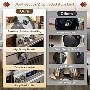 DG94-03500A/Z (4PCS) for samsung Stove Knob Replacement, DG94-03500Y DG94-03500Z for samsung Electric Stove/Oven Knobs Replacement, Compatible with NE63T8111SG/AA NE63T8311SG/AA