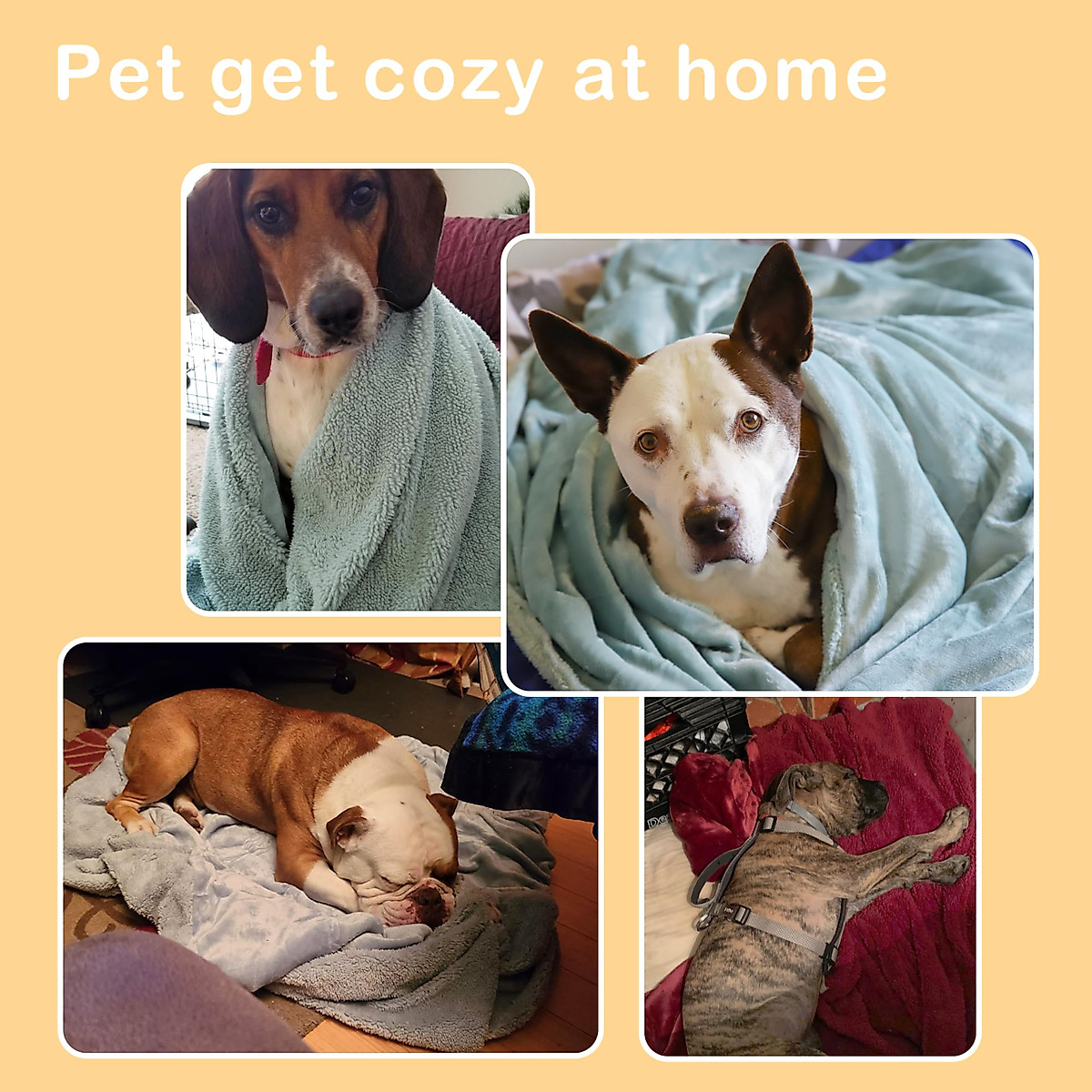 Dog Blankets for Large Dogs, Super Soft Warm Sherpa Fleece Plush Doggie Blankets and Throws for Small Medium Puppy Doggy Pet Cats，50x60 inches