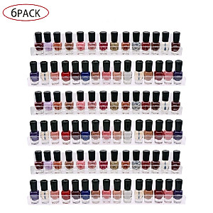 Sezanrpt Nail Polish Rack for Wall, Clear Nail Polish Organizer Wall Mounted, Acrylic Nail Polish Shelf 6 Pack