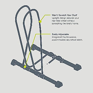 Single Bike Stand Floor by Delta Cycle (2-Pack) - Tool-Free Adjustable Bike Racks for Mountain, Fat Tire, Road Bikes, Freestanding Bicycle Rack for Garage Parking